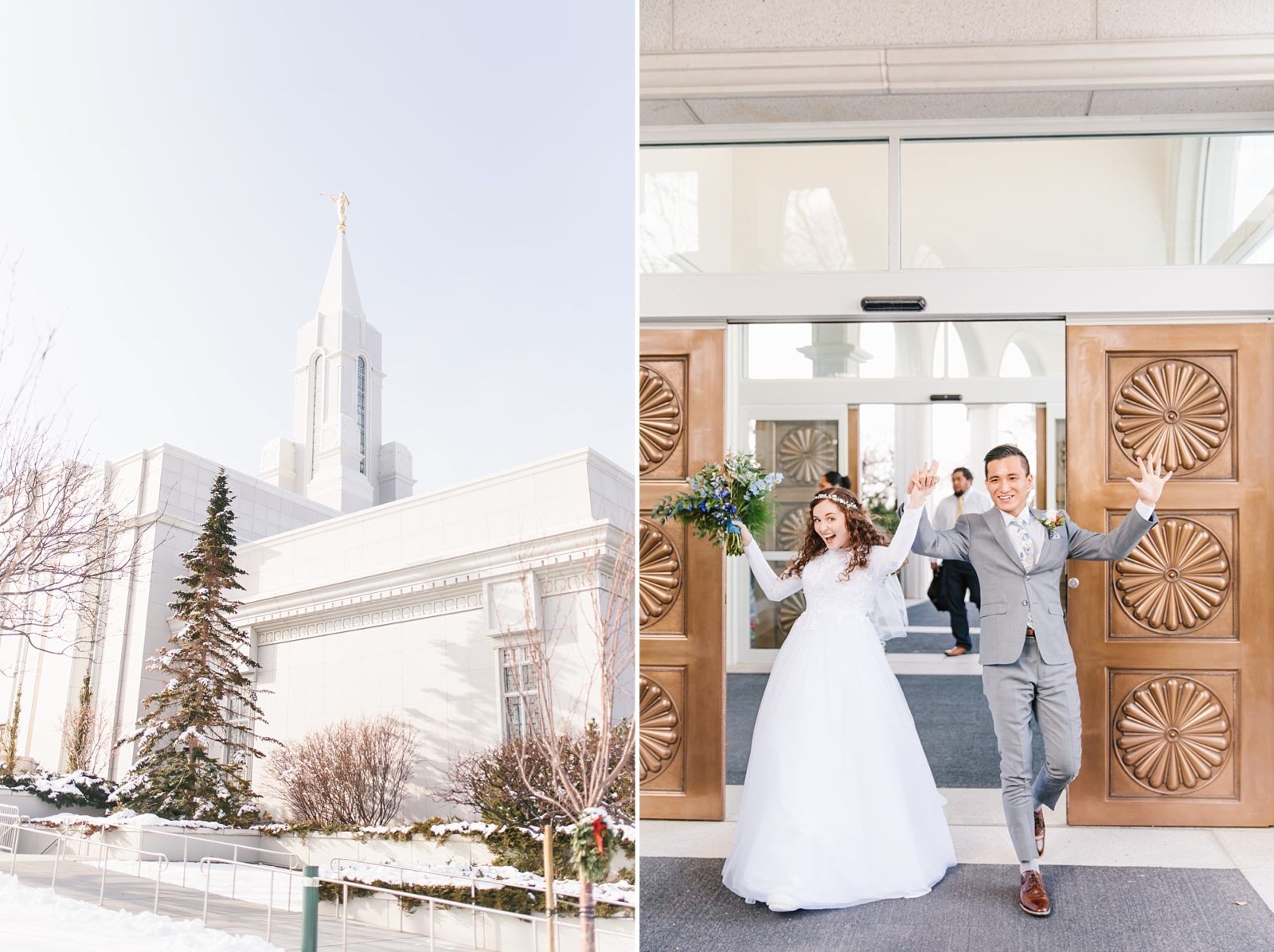 Joyful Winter Wedding At The Bountiful Utah Temple | Emily + An ...