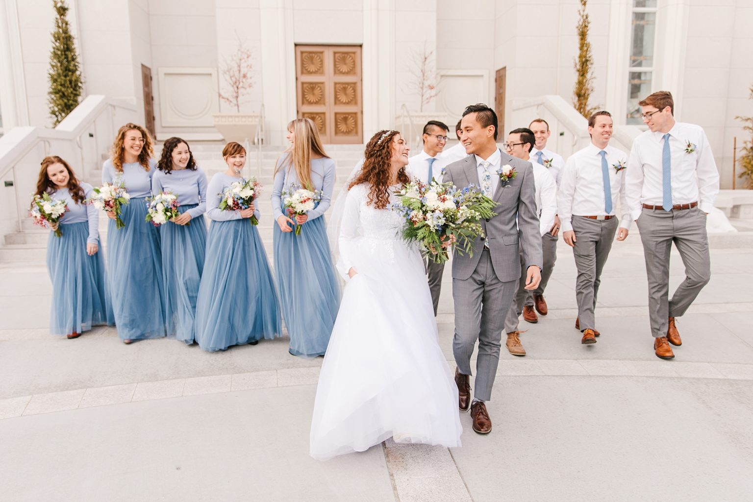 Joyful Winter Wedding At The Bountiful Utah Temple | Emily + An ...