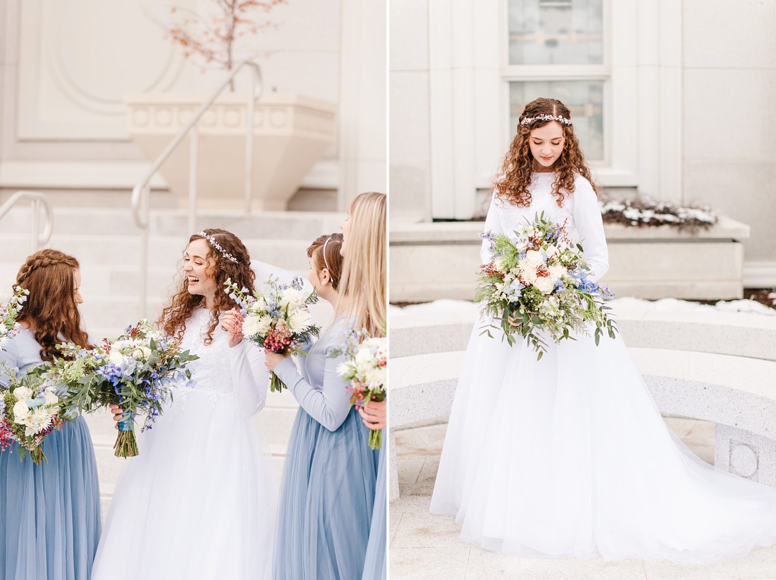 Joyful Winter Wedding At The Bountiful Utah Temple | Emily + An ...